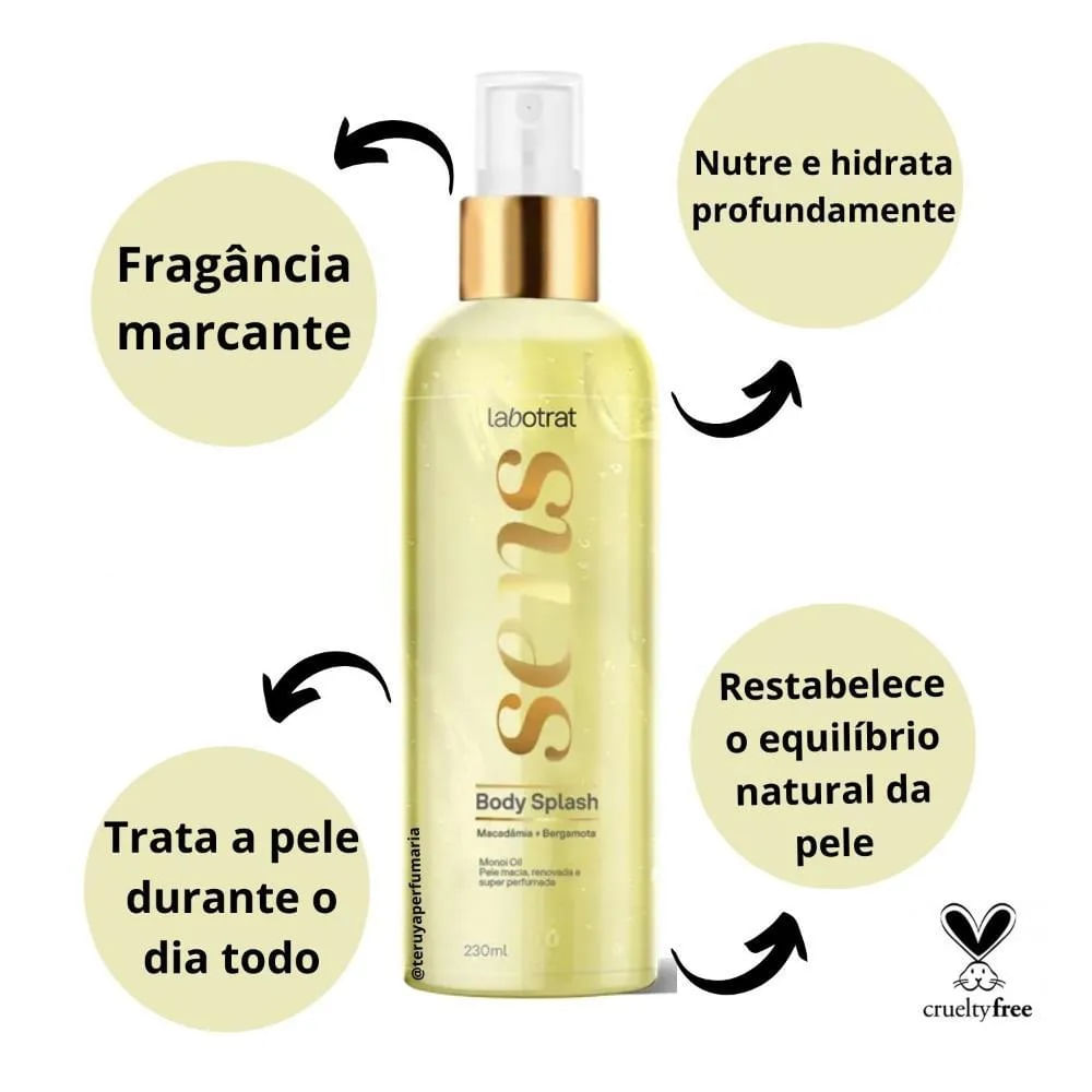 Body Splash Labotrat Sens Macadâmia e Bergamota 230ml